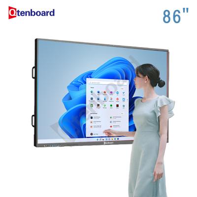 Cina Qtenboard 2026 Hot Sale 86 Inch Smart Portable Electronic 75 Inch Interactive Touch Panel Per Sala riunioni in classe in vendita