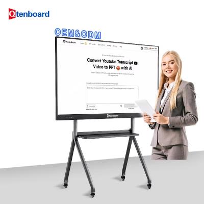 China Qtenboard 65 Inch Interactive White Boards OEM 20 Points IR Multi Touch for Bidding for sale