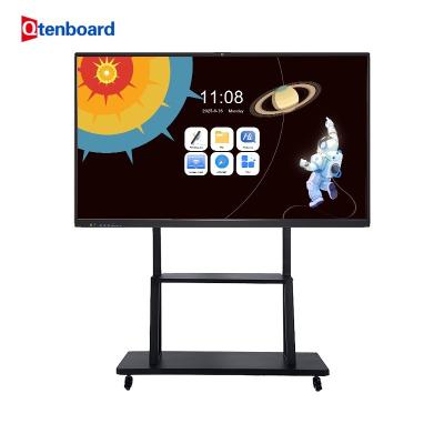 China Qtenboard 75 Inch Interactive Smart Board with 4K Resolution 40-50 Touch Points and Dual OS for Education and Office for sale