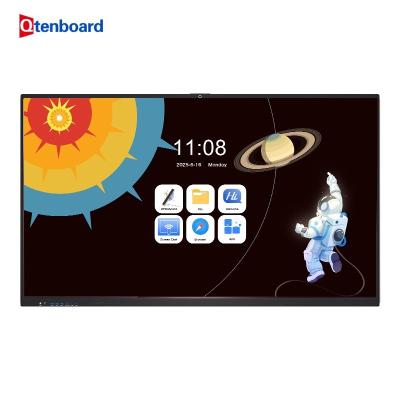 China Qtenboard 75 Inch Touch Screen 4K LCD Writing Smart Board Whiteboard Learning Board for sale