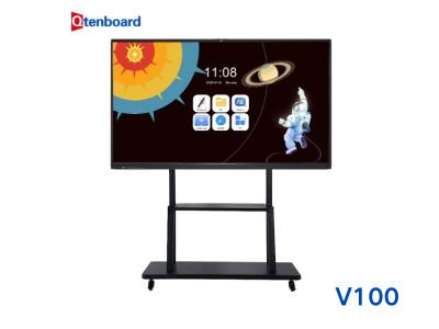 Cina Pannello piatto interattivo con chip V100 da 65, 75, 86 pollici, touch a 20 punti, schermo anti-riflesso, condivisione wireless, Android 14.0, software lavagna integrato con funzione di gestione della classe AI in vendita