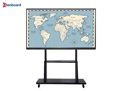 China Qtenboard Wholesale Rwanda 55 65 75 86 More Size Lcd Touch Screen 4k Interactive White Board Flat Panel With Stand for sale