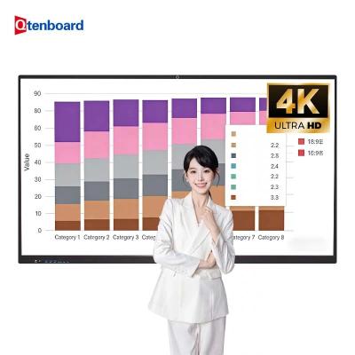 China 55 Inch Compact 4K Interactive Whiteboard with Mobile Stand Wi-Fi 6 Wireless Casting for Huddle Room Small Office for sale