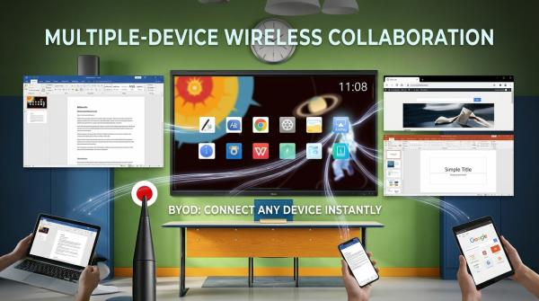 Quality 110 Inch Wireless Casting 4K Smart Interactive Whiteboard QM-110HY with Multi for sale