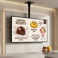 China 32 Inch Digital Menu Board with Cloud CMS Management and Multi Screen Sync for Dynamic Menu Updates for sale