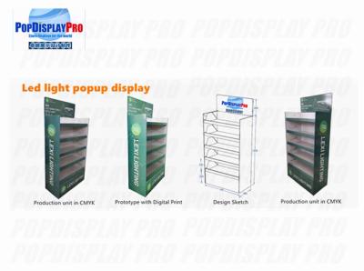 China Custom Cardboard Floor Displays LED Lights Lightweight Paper For Christmas Decoration for sale