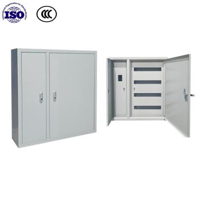 China Recessed Metal Electrical Cabinet 2 Doors Power Distribution Box Adjustable Shelves for sale