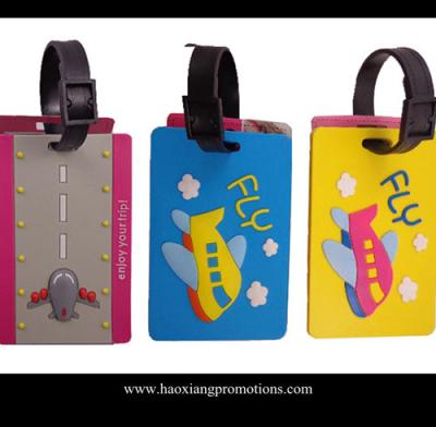 China Custom Promotional Embossed Debossed Printing Silicone Luggage Tag for sale