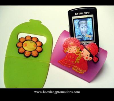 China ECO-Friendly customized 3D soft pvc mobile phone holder for sale