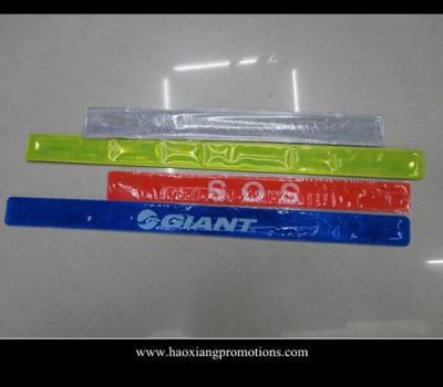 China hot selling high quality colorful customized logo PVC reflective slap wristband/slap band for sale