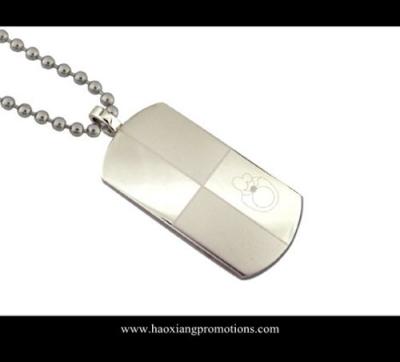 China custom brushed finish blank metal rounded long rectangle dog tags for sale