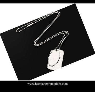 China Wholesale Dog Tag Type Custom Military Metal ID Tags with Ball Chains for sale