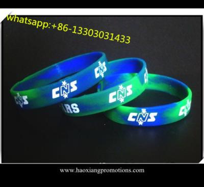 China Custom Made Embossed silicone wristband/bracelet in Any Color and Size for sale