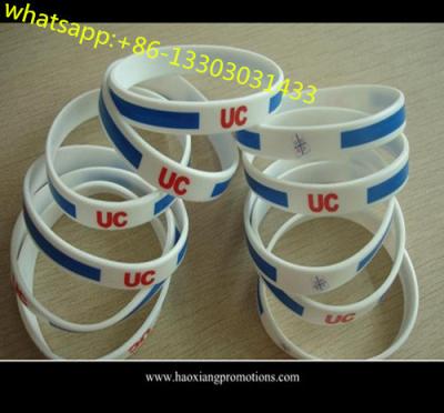China logo bracelet personalized silicone wristbands with metal clip for sale