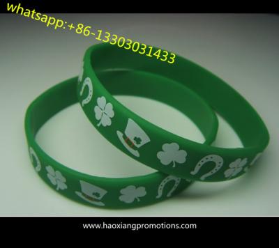 China Hot Sale! No Minimum Custom Debossed and Ink Filled 1 Inch Silicone Wristbands for sale