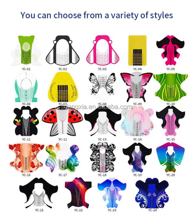 Private Label Best Selling Nail Form Style Butterfly Builder Extension Nail Art Form
