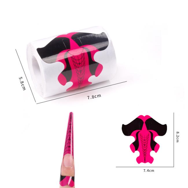 Private Label 300 Pieces Nail Art Form Holographic Extension Thick Papers Dual Nail Sculpture Forms