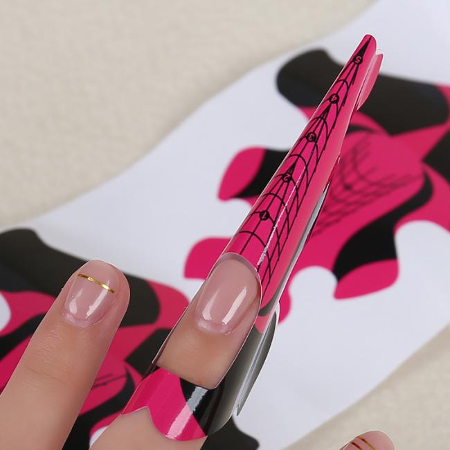 Private Label 300 Pieces Nail Art Form Holographic Extension Thick Papers Dual Nail Sculpture Forms