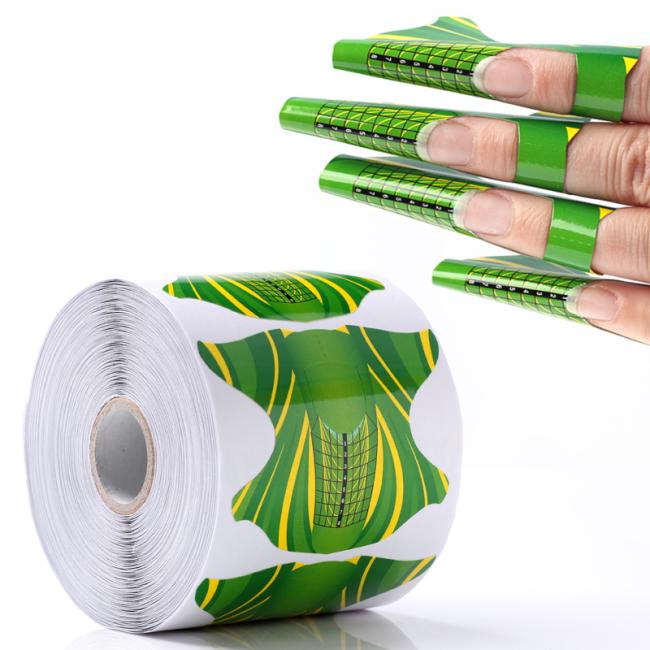 2019 New Acrylic UV Gel Nail Tip Extension Nail Art Tool 50pcs Square Shape Adhesive Nail Form Roll