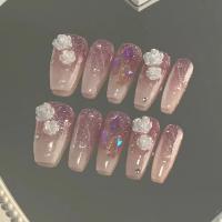 China ABS False Nails Short Artificial Curved Press On Aurora Reusable Time-Saving Solution for sale