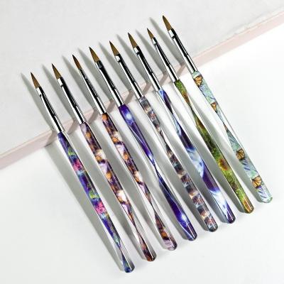 China 2023 Wholesale Custom Logo High Quality 100% Pure Kolinsky Acrylic Nail Brushes for sale