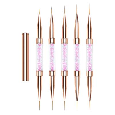 China China Custom Band Double Ended 3D Flower Long Short Liner Ombre Pen Nail Art Liner Brush Set with 5mm 7mm 9mm 11mm 13mm for sale