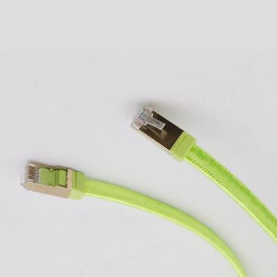 Cina Green Flat Cat 7 Ethernet Patch Cable Sftp 10gbit/S 600mhz 1m-10m in vendita