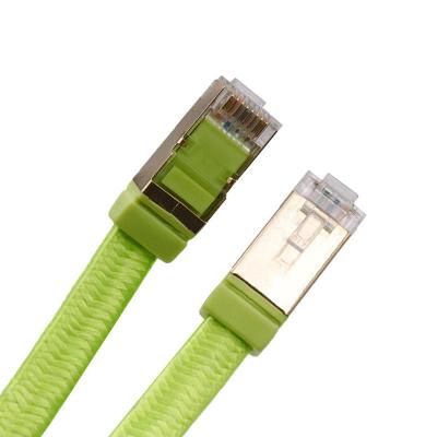 Cina Green Flat Cat 7 Ethernet Patch Cable Sftp 10gbit/S 600mhz 1m-10m in vendita