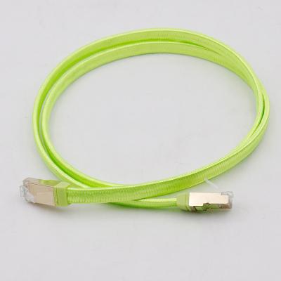 Cina Green Flat Cat 7 Ethernet Patch Cable Sftp 10gbit/S 600mhz 1m-10m in vendita