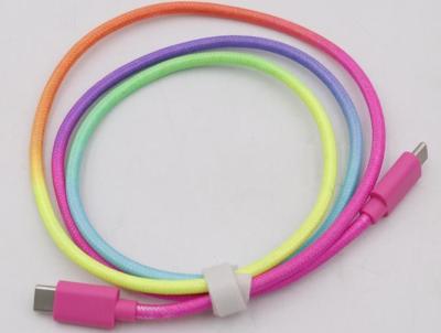 Cina Rainbow Wire intessuto USB Cable per cellulari USB 2.0 Cable di ricarica 480Mbps in vendita