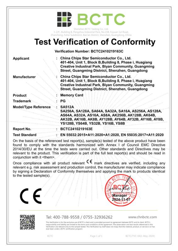  - China Chips Star Semiconductor Co., Ltd.