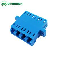 China Dissymmetric Quad LC Fiber Optic Adapter Multimode With Flange for sale