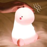 China Small Cute Dinosaur Silicone Night Light Dimmable With Touch Switch for sale