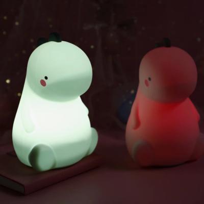 China Colorful Silicone Night Light , LED Silicone Dinosaur Lamp For Baby for sale