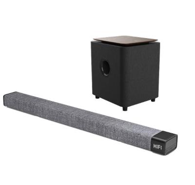 China 230W Ausgang Graue Holzfarbe Wireless Bluetooth Soundbar mit drahtloser Verbindung zu verkaufen