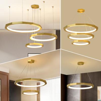 中国 Modern Adjustable Height Indoor Ceiling Dining Chrome Gold Decoration Luxury Led Modern Chandelier 販売のため