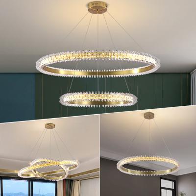 中国 Round Aluminum Crystal Chandelier of Art Decoration Gold Luxury Acrylic Modern New Product Ideas 販売のため