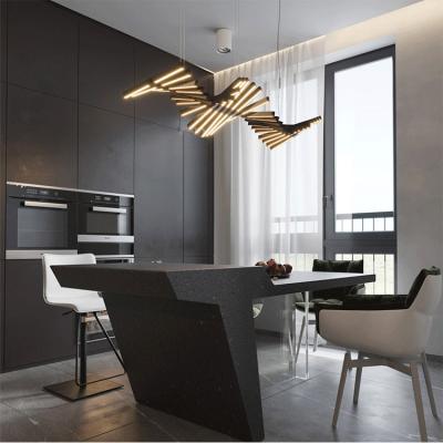 中国 Rotatable+Tri-color Dimmable By Remote China Supplier Custom Irregular Aluminum Acrylic Acrylic Modern Led Chandelier Modern Pendant Light For Living Room 販売のため