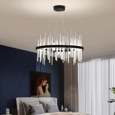中国 New Product Anti Glare Anti Glare Surface Mounted Aluminum Modern Black Silver Led Chandelier 販売のため