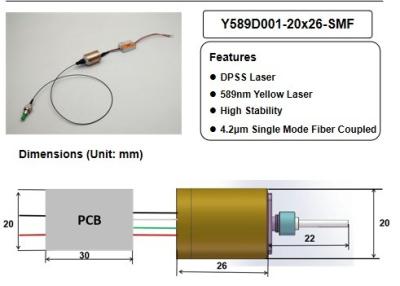 Cina 0.2 KG APC Tipo di potenza Laser DPSS giallo per accoppiamento a fibra monouso Alta stabilità in vendita