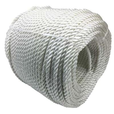China White Color 3 Strand Nylon Rope Twist Boat Marine Yacht Anchor Rope for sale