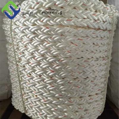 Heavy Duty Multi Color 8 Strand Braided Polyester Rope 64mm For Ship Mooring