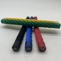 China 4-Strand Braided Polyester Combination Rope 1/2 Inch UV Resistant High Strength for sale