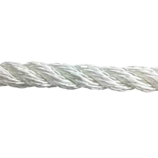 Cuerdas de nylon blancas de 3 hebras cuerdas retorcidas cuerdas de barco cuerdas de 1 pulgada de diámetro