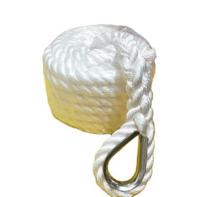 Cina Corde di nylon di colore bianco torto 28 mm 3 fili Corde marine di nylon in vendita