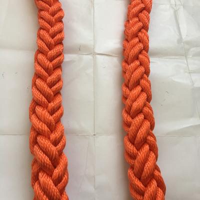 China Hoge Sterkte 8-strengs Polyester Afmeer- en Meerpaal Touw voor Schepen 48mm-120m Diameter Te koop