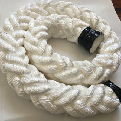 China Hoge Sterkte 8-strengs Polyester Afmeer- en Meerpaal Touw voor Schepen 48mm-120m Diameter Te koop