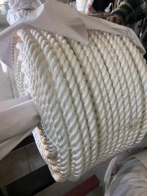 China 3-streng Nylon touw Polyamide Marine Grade 4mm-60mm Zwart/Wit Te koop