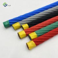 China 4-Strand Braided Polyester Combination Rope 1/2 Inch UV Resistant High Strength for sale