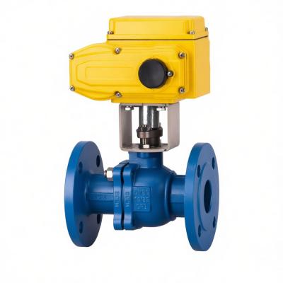 China Carbon Steel Stainless Steel WCB Flange Hard-sealed Electric Adjustable Ball Valve Ordinary Intelligent TypeDC24VAC110V220V380V for sale